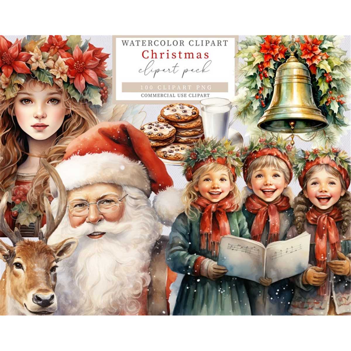 Christmas clip art, Christmas bundle clip art, Holiday clip - Inspire ...