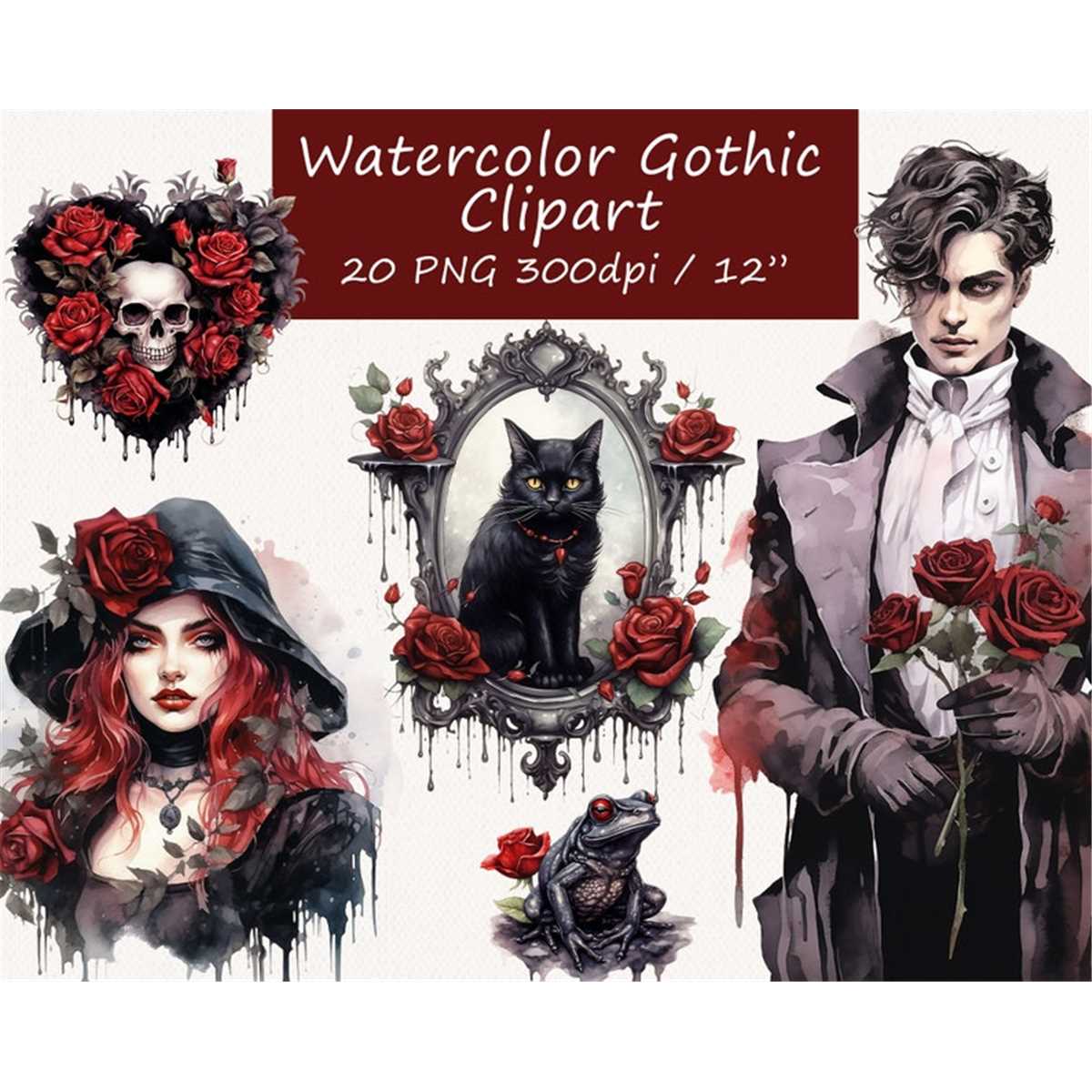 Watercolor Gothic clipart, Gothic png, Gothic clipart, Goth - Inspire ...