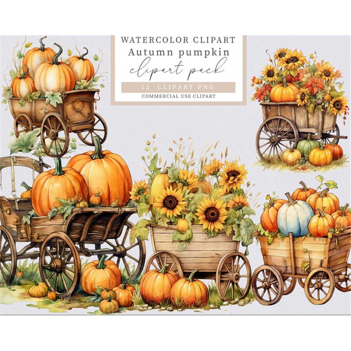 Autumn pumpkin clipart, Farmhouse pumkin clipart, Garden c - Inspire Uplift