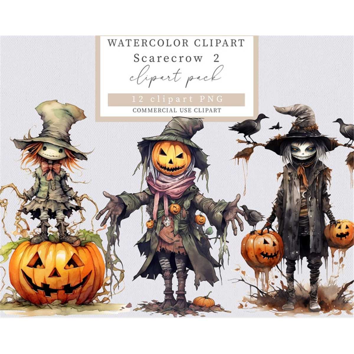 Scarecrow bundle clipart, Halloween clipart, Halloween png, | Inspire ...