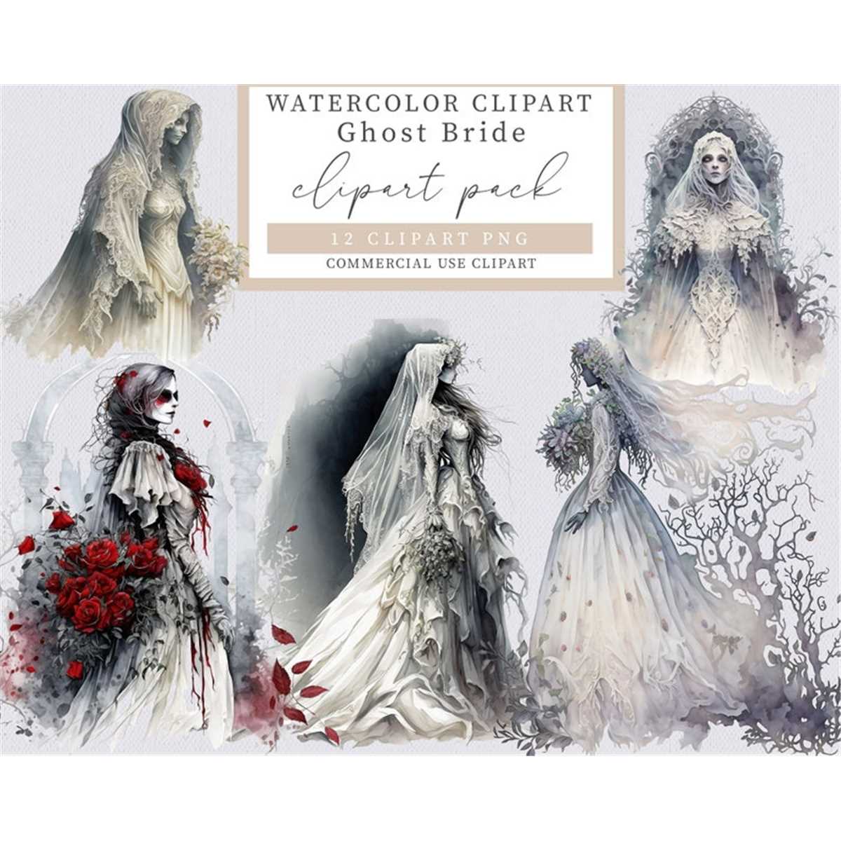 Ghost bride clipart, Halloween clipart, Ghost clipart, Bride - Inspire ...