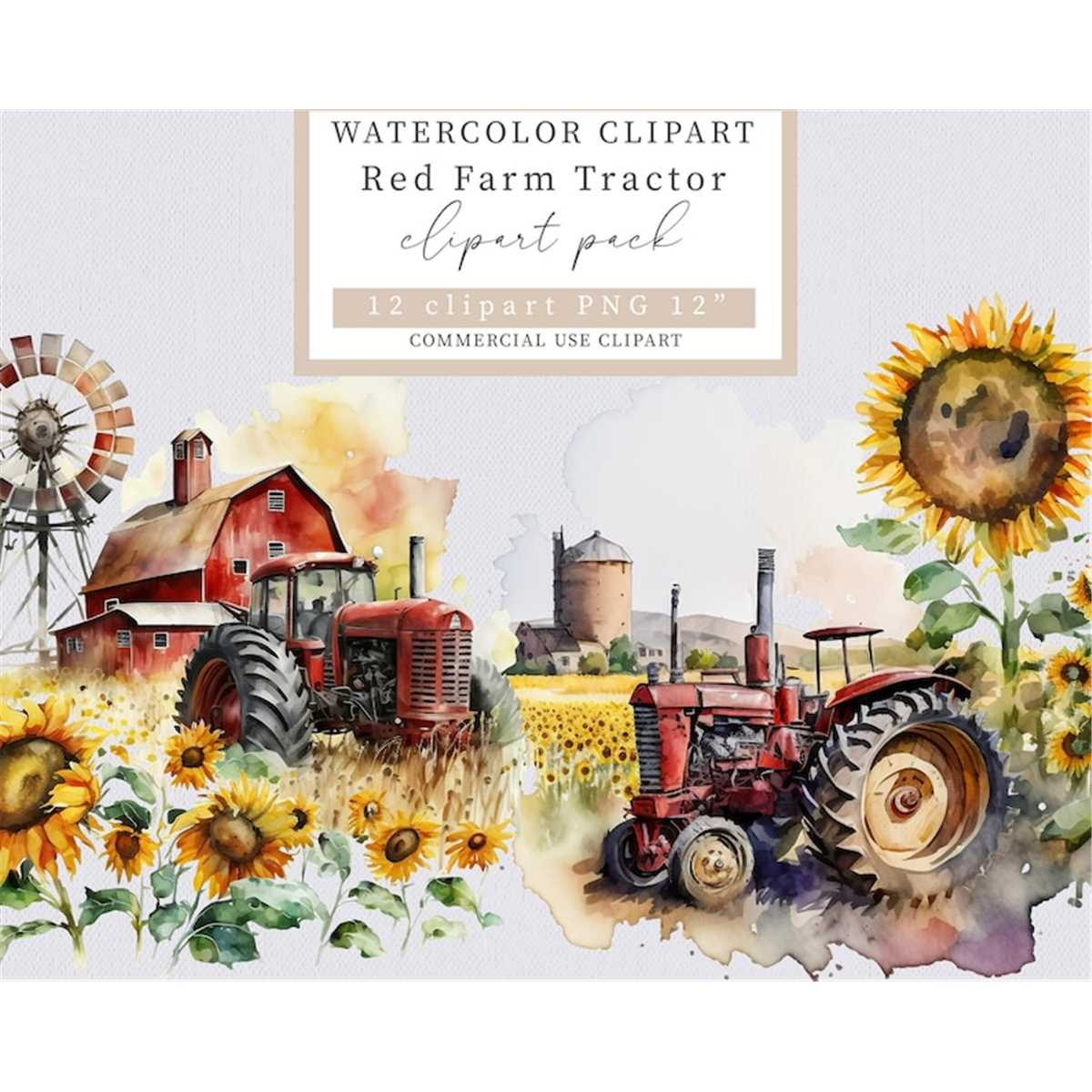 Farm red tractor clipart, Red tractor, Sunflowers, Farm clip | Inspire ...