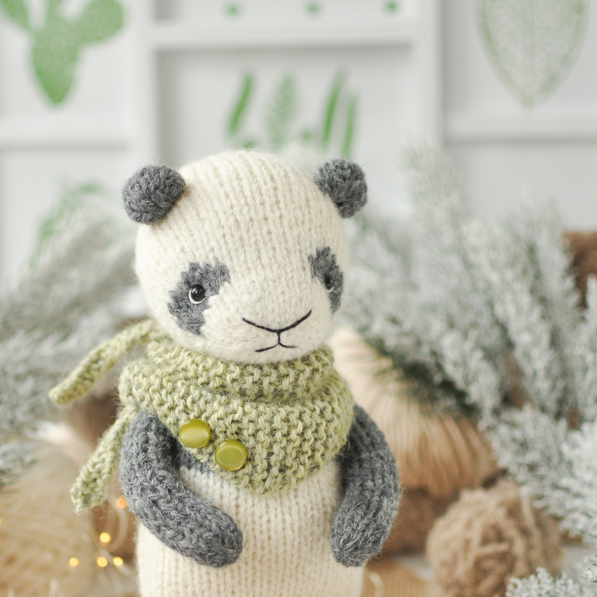 Panda bear knitting pattern, cute handmade panda toy | Inspire Uplift