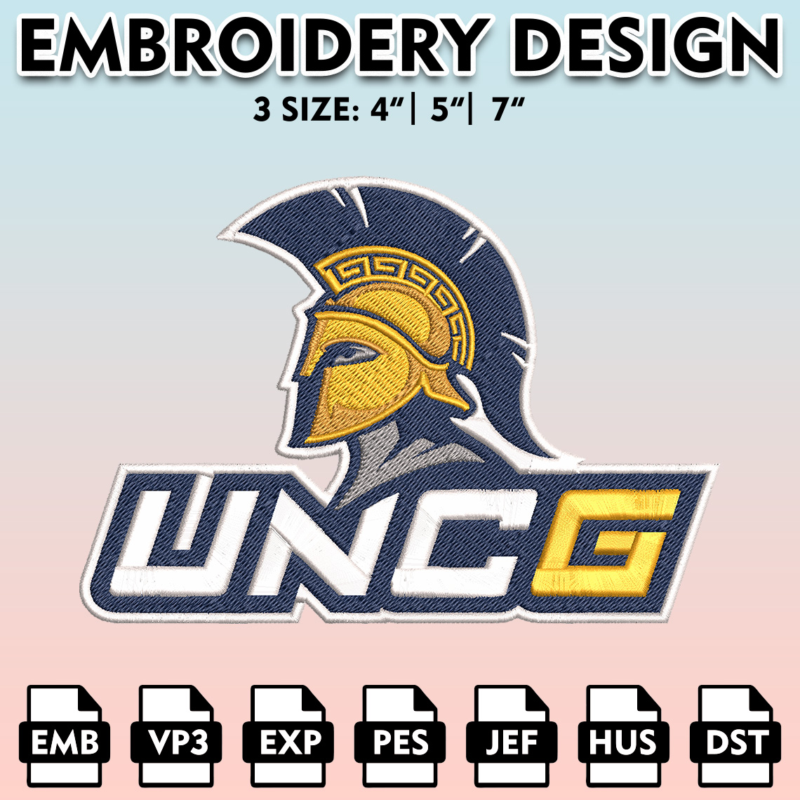 NCAA Logo Embroidery Designs, NCAA UNC, UNC Greensboro Spart | Inspire ...