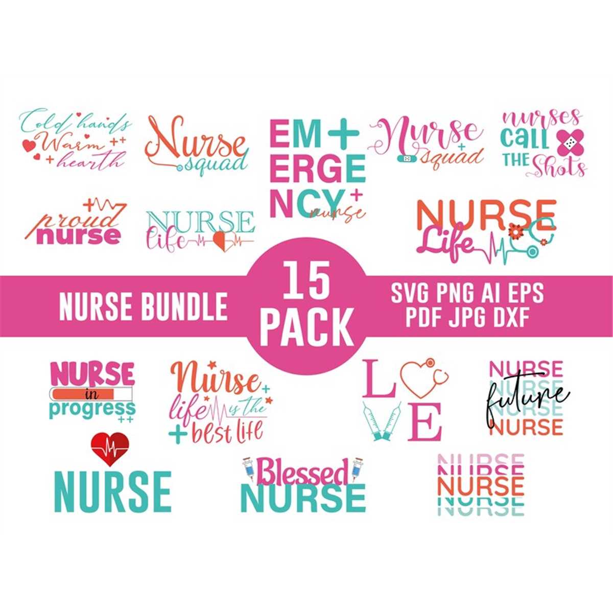 NURSE SVG 15 BUNDLE, Nurse Designs,Nurse Bundle,Syringe Svg, | Inspire ...