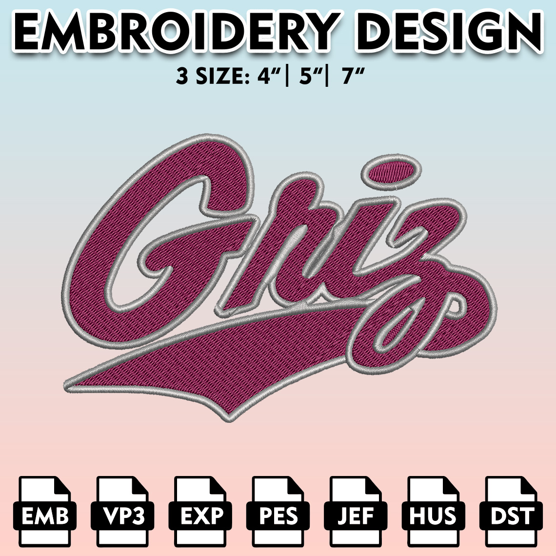 NCAA Logo Embroidery Designs, Montana Grizzlies and Lady Gri | Inspire ...