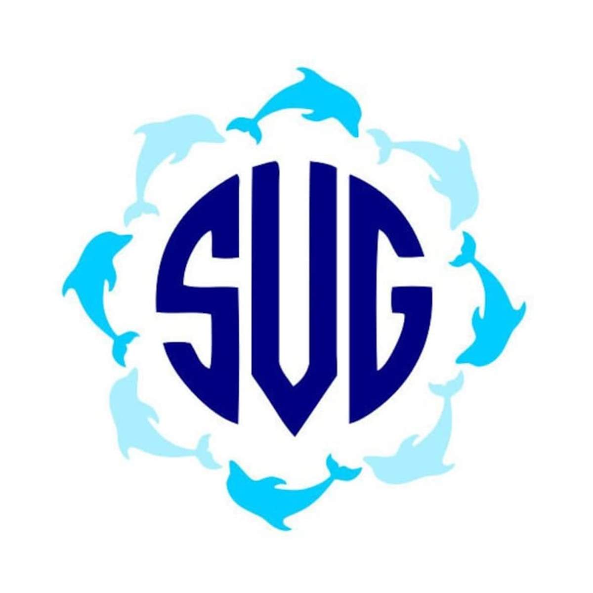 Dolphin SVG, Ocean SVG, Dolphin Monogram Frame SVG, Digital - Inspire ...
