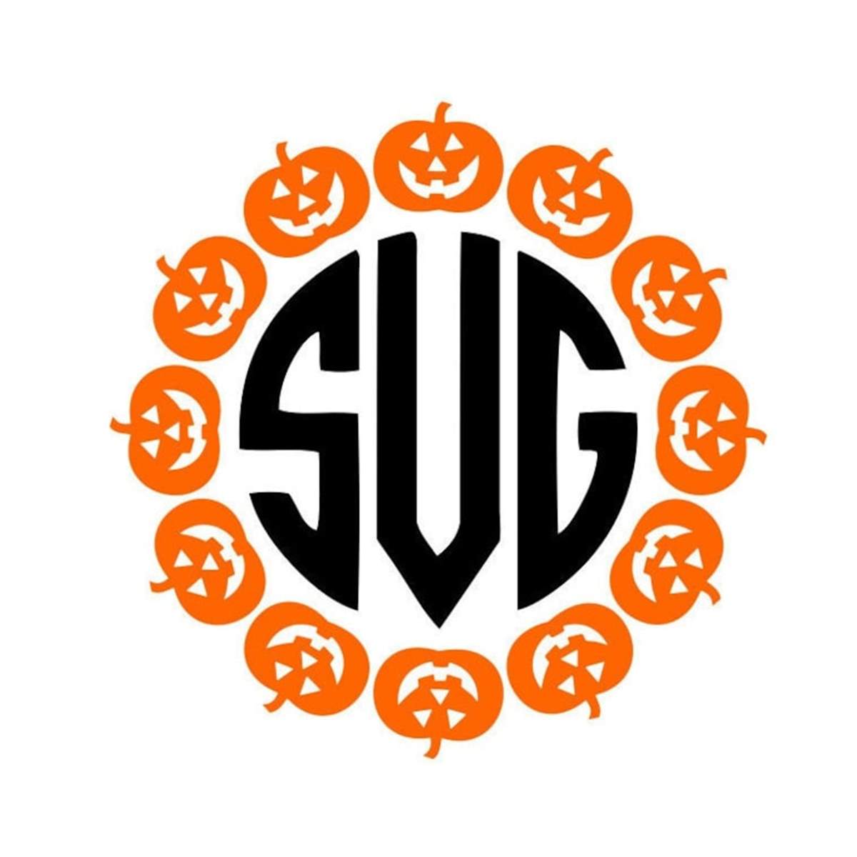 Pumpkin SVG, Jack-o-lantern Monogram Frame SVG, Halloween SV - Inspire ...