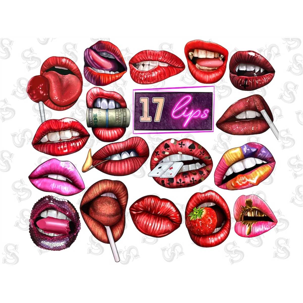 17 Lips Png Sublimation Design Bundle, Lips Bundle Png, Han - Inspire ...