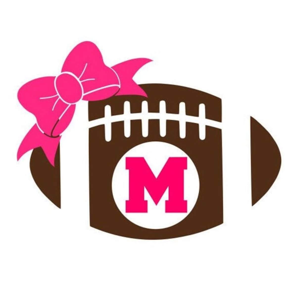 Football SVG, Football Monogram Frame SVG, Football Bow SVG, - Inspire ...