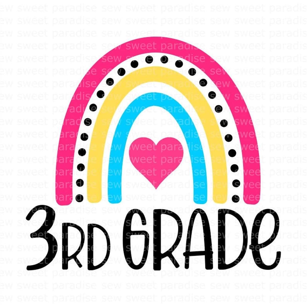 Third Grade Rainbow SVG, 3rd Grade SVG, First Day of School - Inspire ...