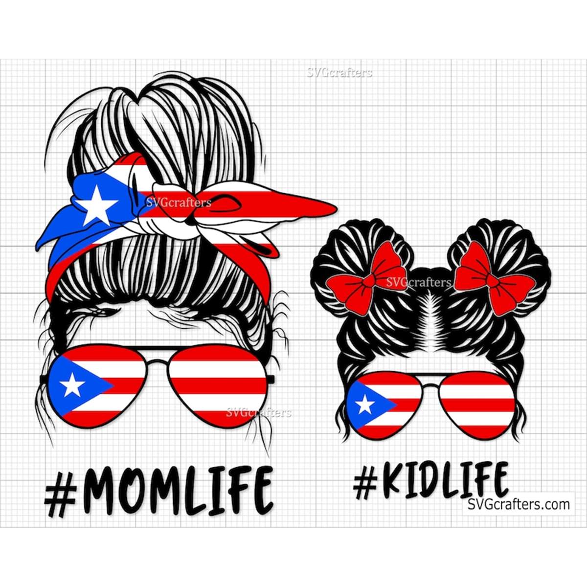 Puerto Rico Momlife svg, Messy Bun Puerto Rico svg, Puerto r - Inspire ...
