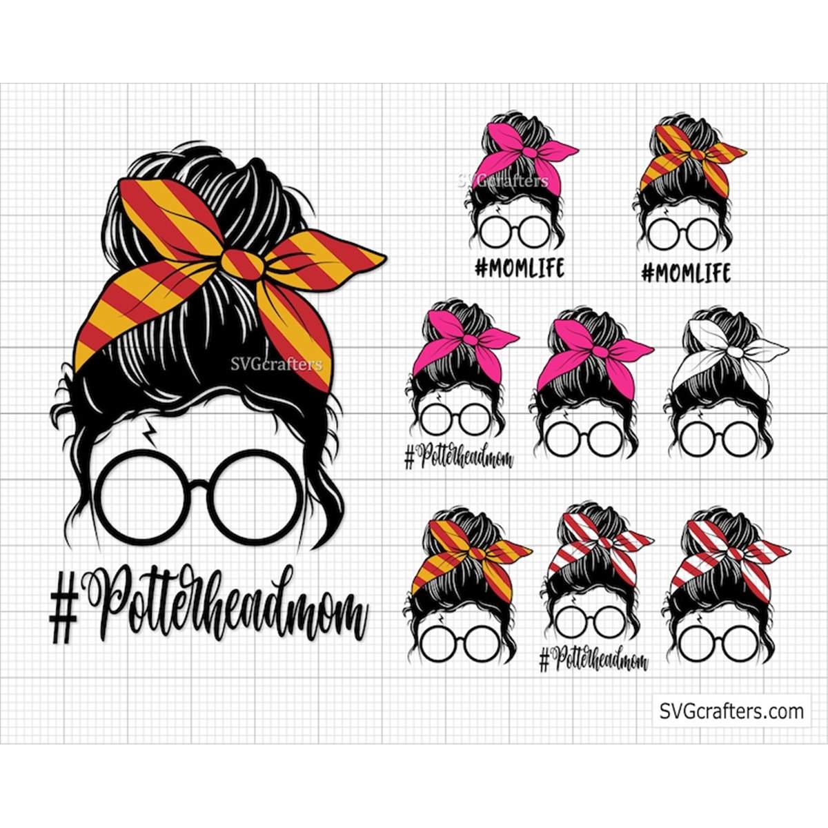 Potterhead mom svg, Momlife messy bun mom life momlife svg p | Inspire ...