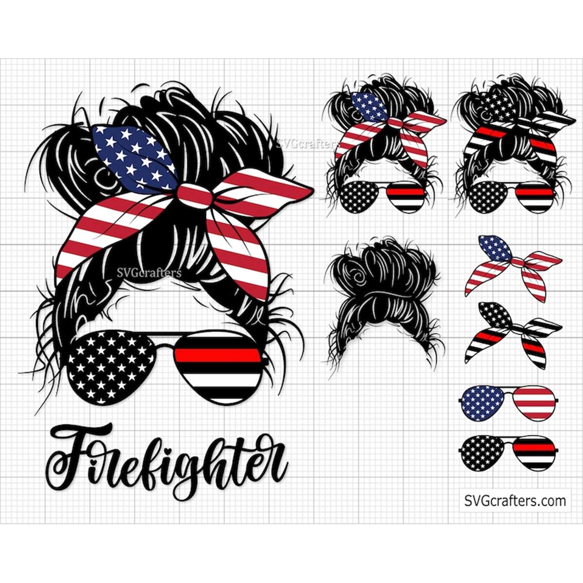 Messy Bun Firefighter svg, fireman svg, fire dept svg, fire | Inspire ...