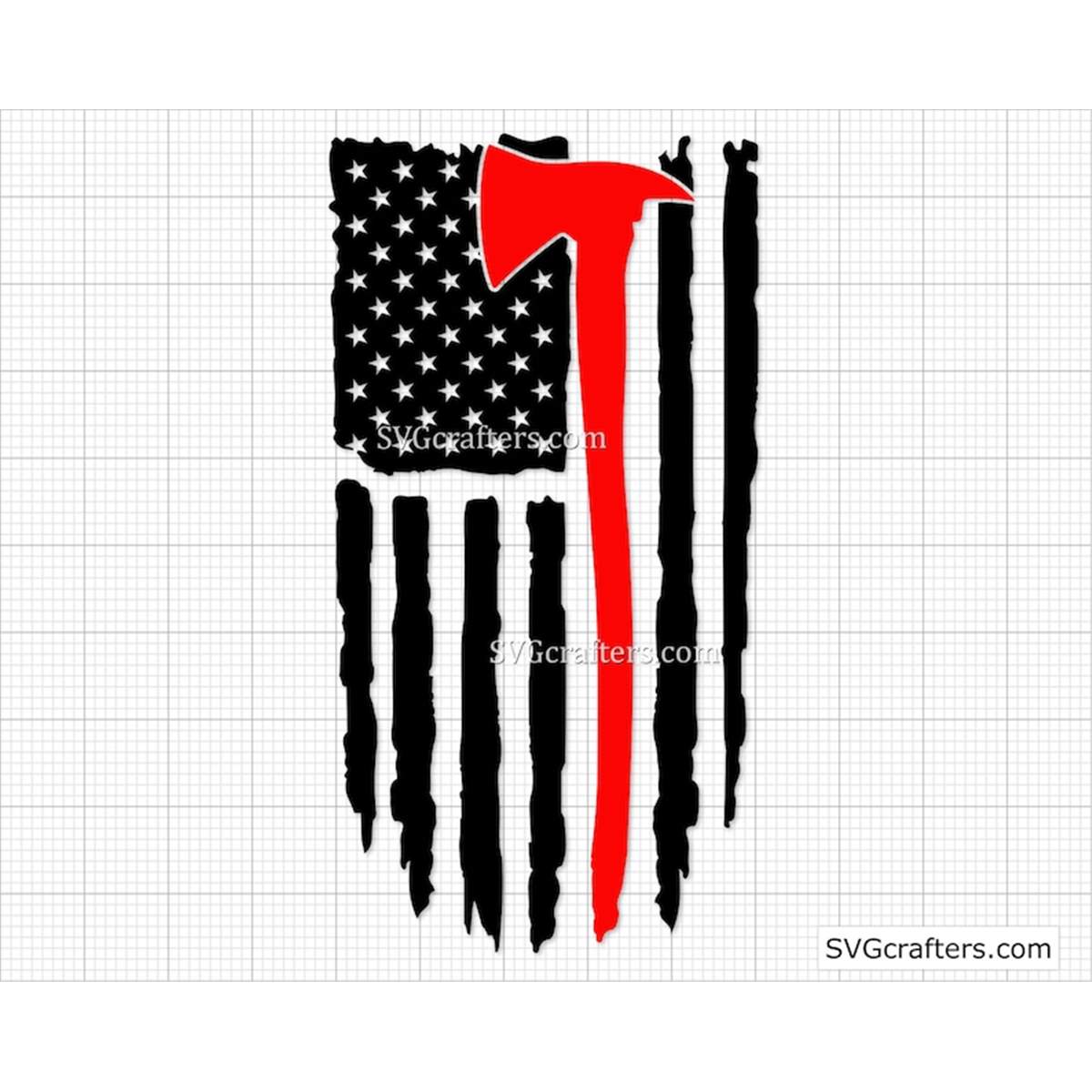 Red Line Flag SVG, Firefighter Flag svg, Clipart For Cricut, | Inspire ...