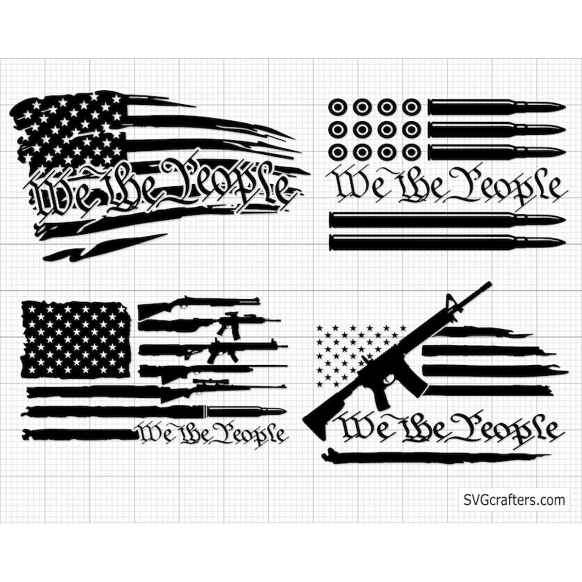 American Gun Flag svg, Rifle flag svg, Guns svg, 2nd Amendme - Inspire ...