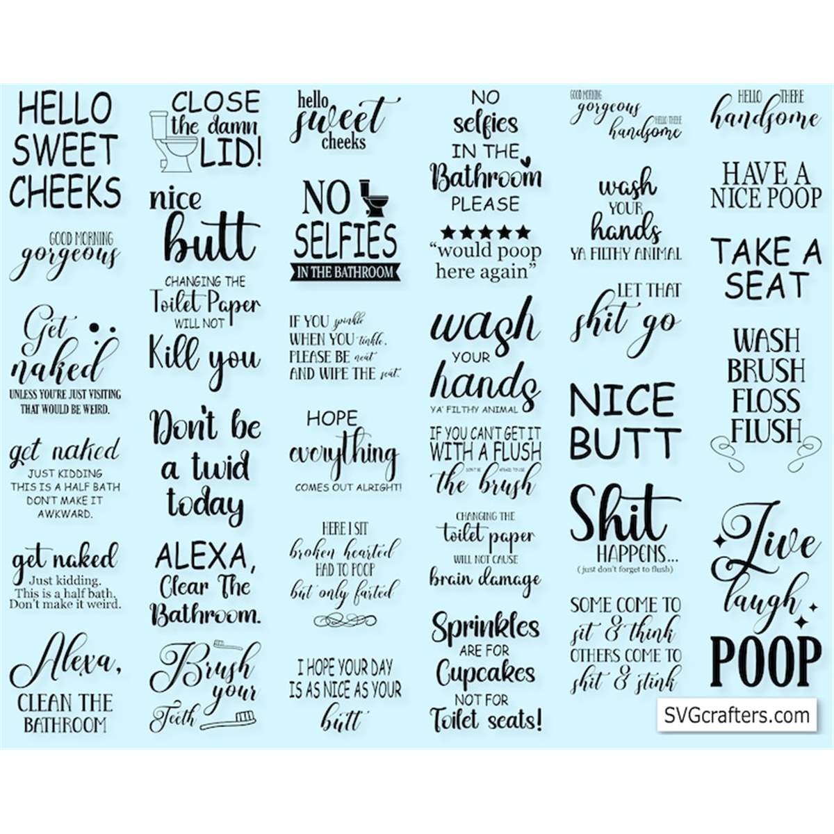 Bathroom svg Bundle, Bathroom Quote, Restroom svg, Potty Dan | Inspire ...