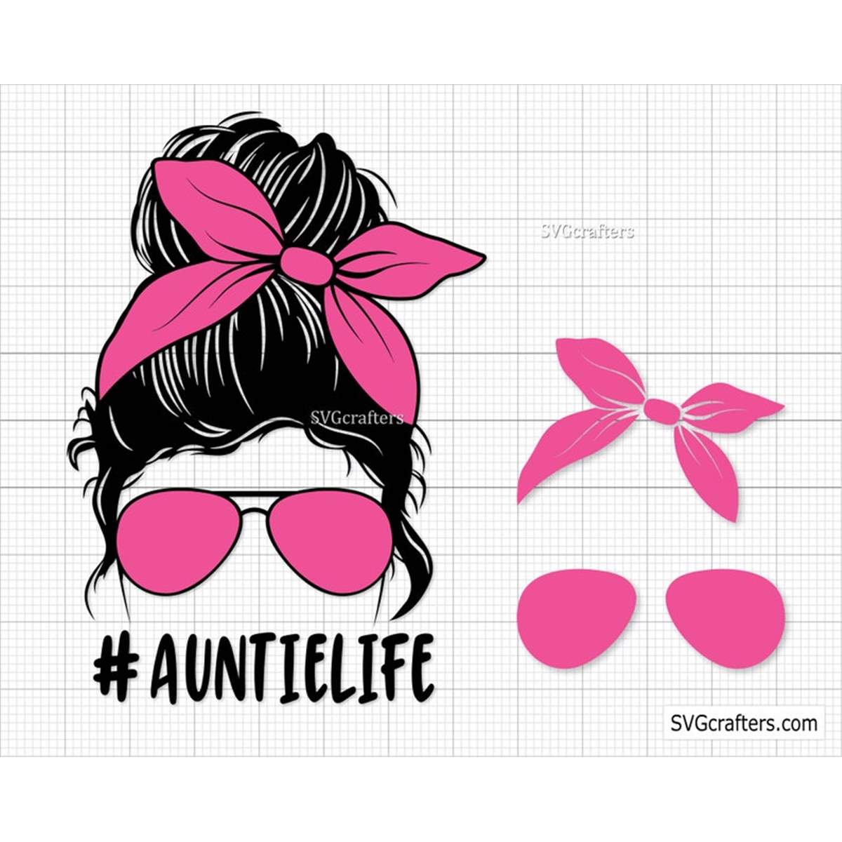 Aunt life svg, Auntie Life Png Svg, aunt svg, Messy Bun Hair | Inspire ...