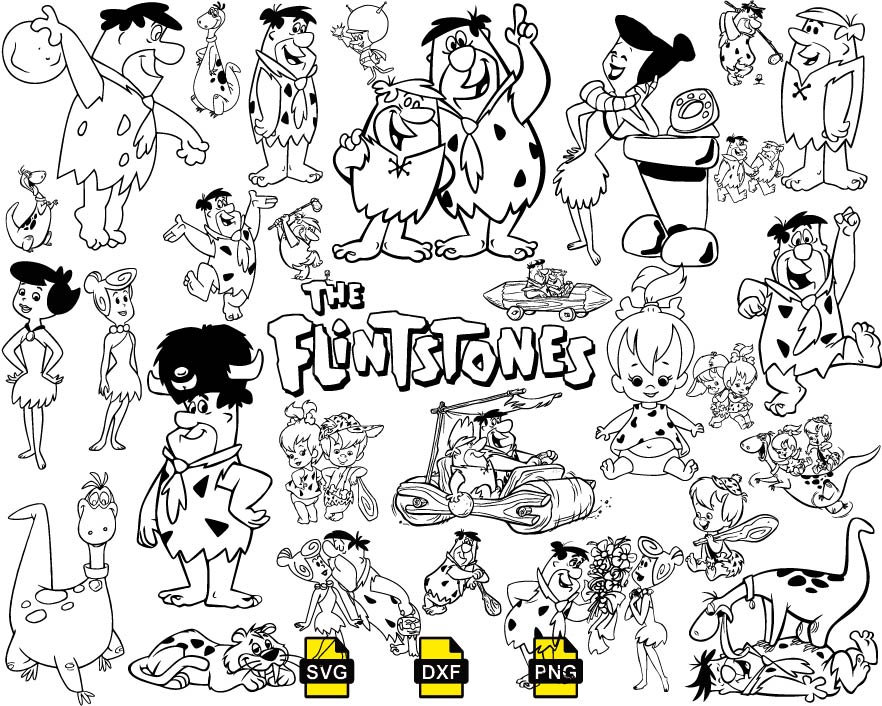 Flintstones svg, Flintstones Outline svg, Baby Flintstones s - Inspire ...