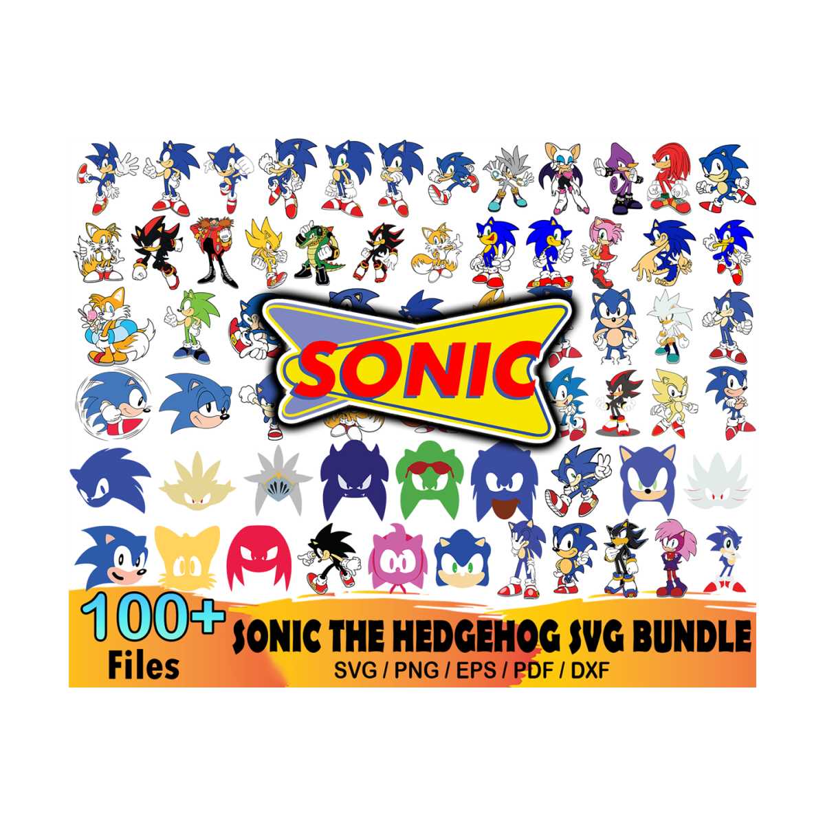 100 Sonic The Hedgehog Bundle Svg, Sonic Svg, Sonic Characte | Inspire ...