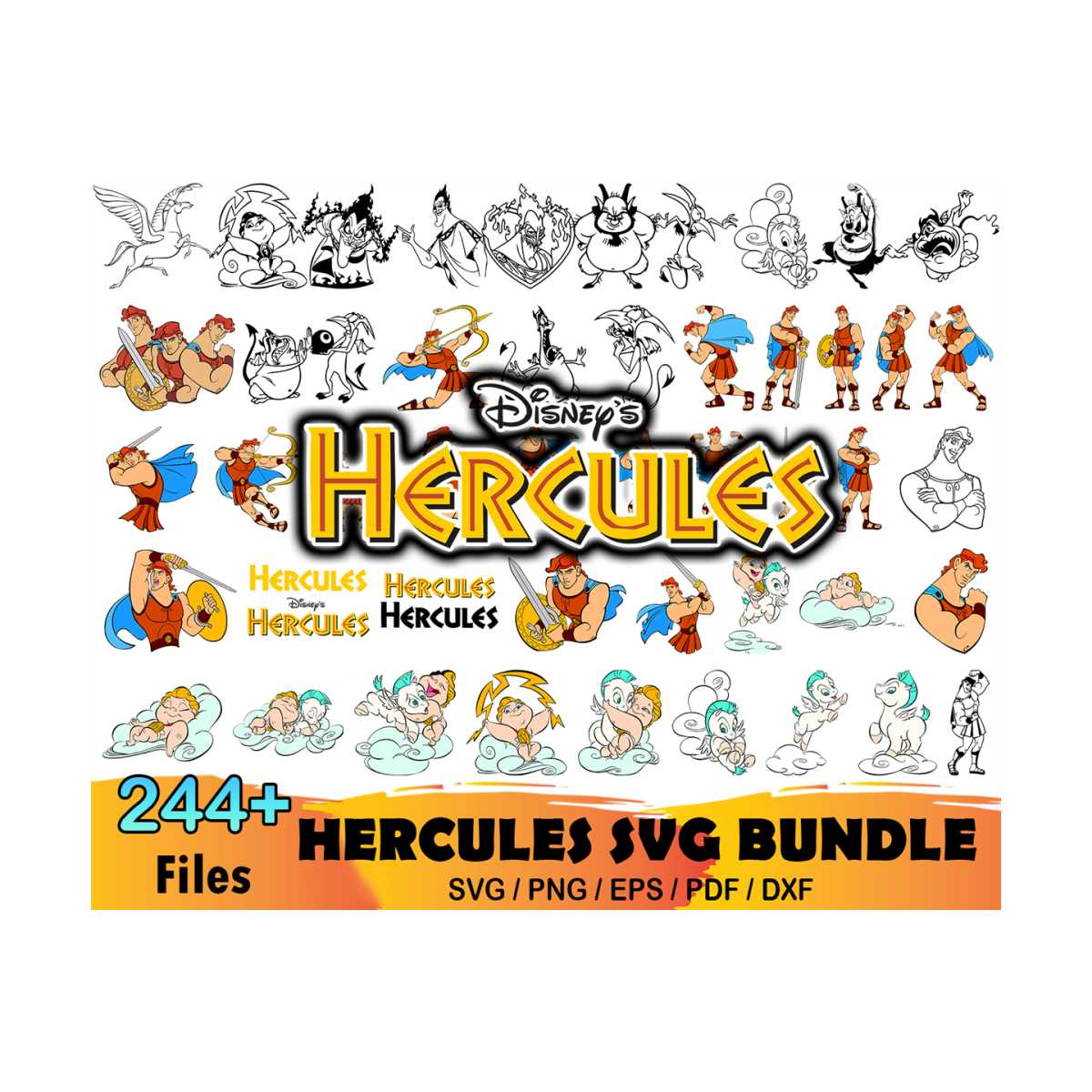 244 Disney Hercules Bundle Svg, Disney Svg, Hercules Svg | Inspire Uplift