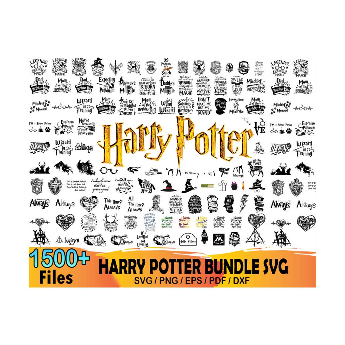 1500 Harry Potter Bundle Svg, Harry Potter Svg, Hogwarts Svg | Inspire ...