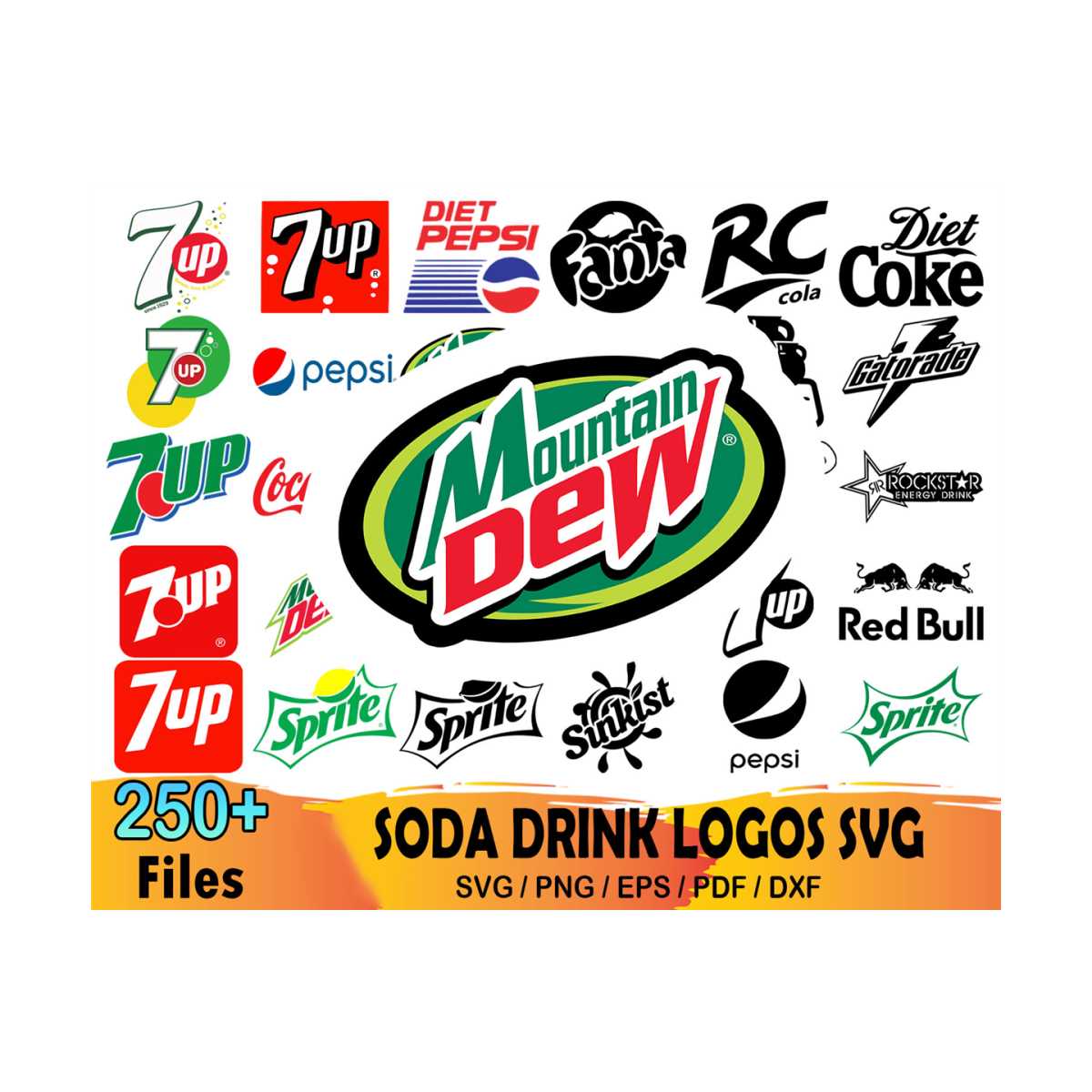 250 Soda Drink Logo Svg, Soft Drink Svg, Soda Label Svg | Inspire Uplift