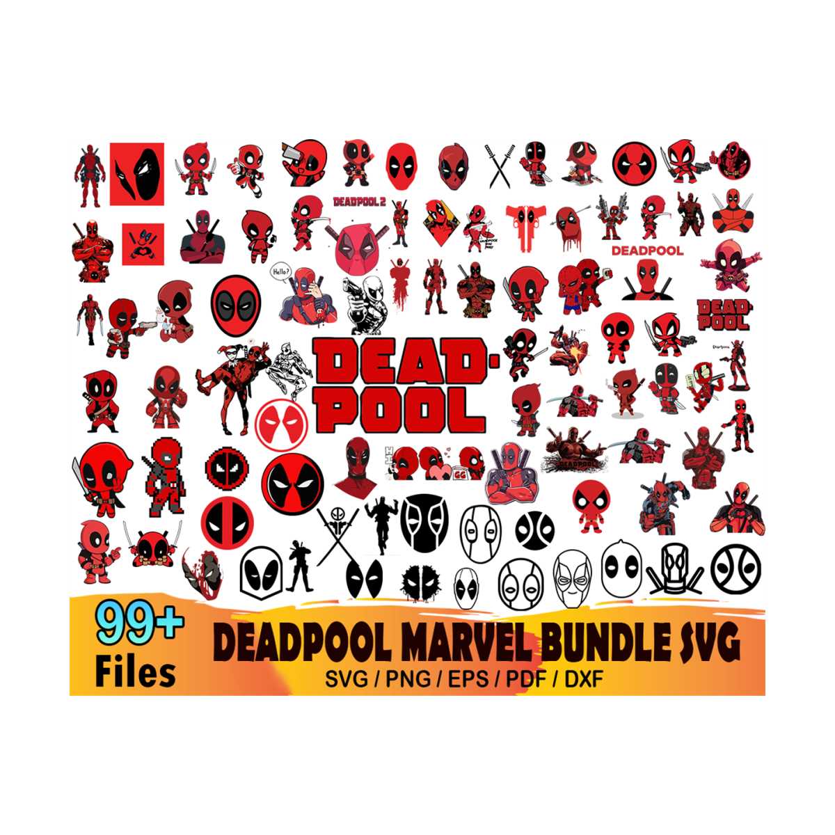 99 Deadpool Marvel Bundle Svg, Deadpool Svg | Inspire Uplift