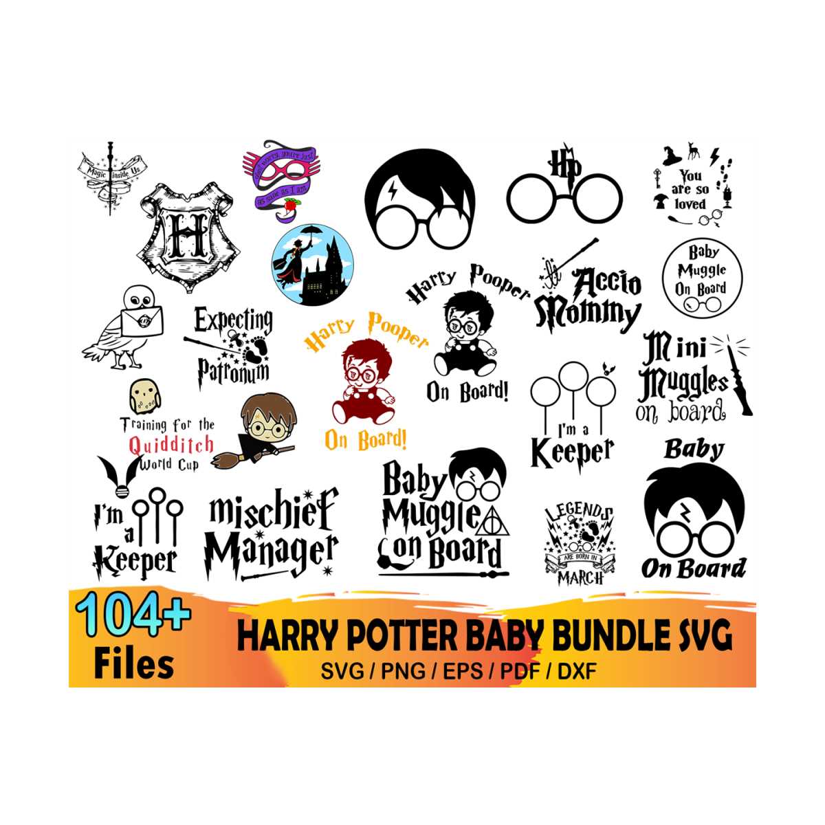 104 Harry Potter Baby Svg Bundle, Baby Svg, Toddler Svg | Inspire Uplift