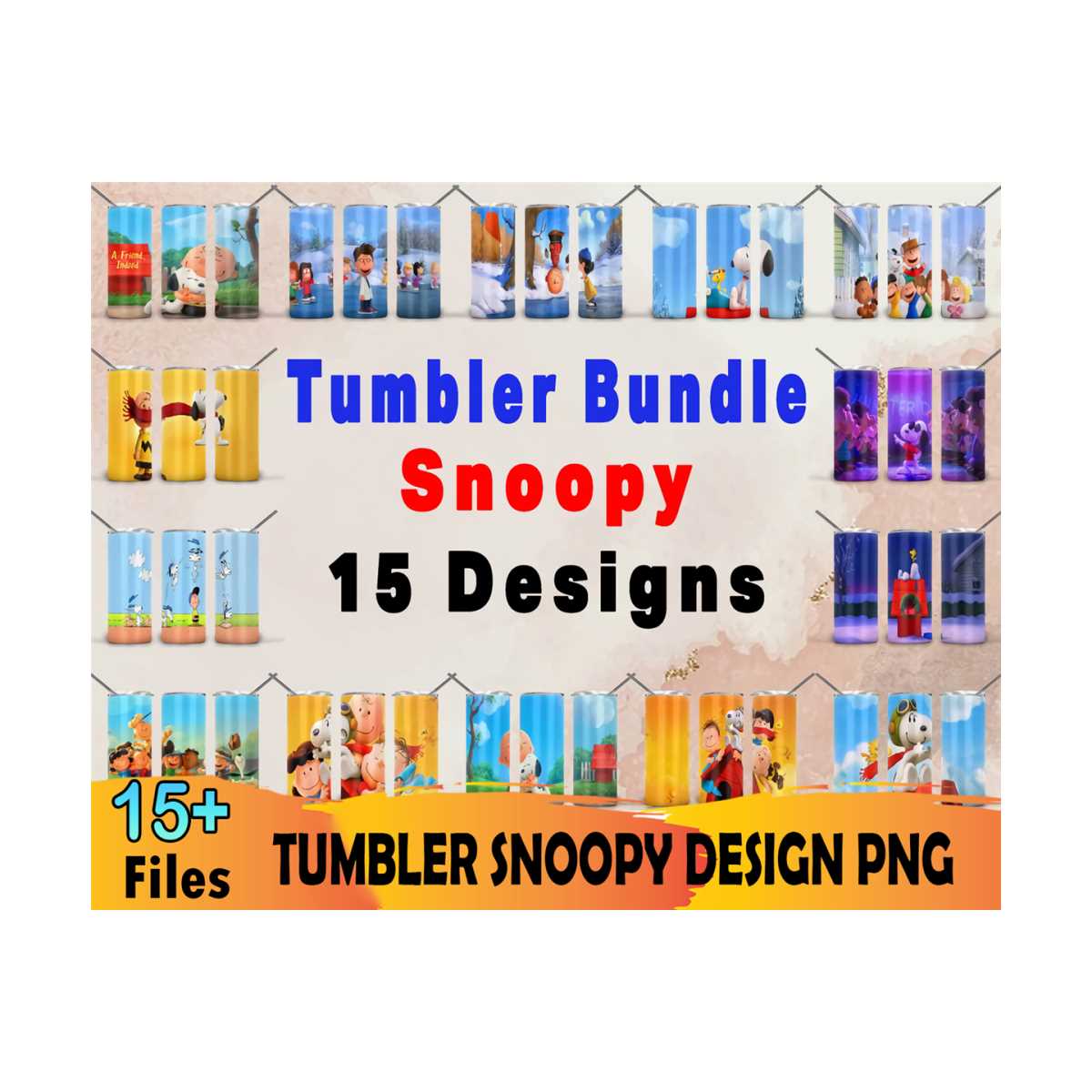 15 Snoopy Tumbler PNG Bundle, Snoopy Png, Tumbler Sublimatio | Inspire Uplift