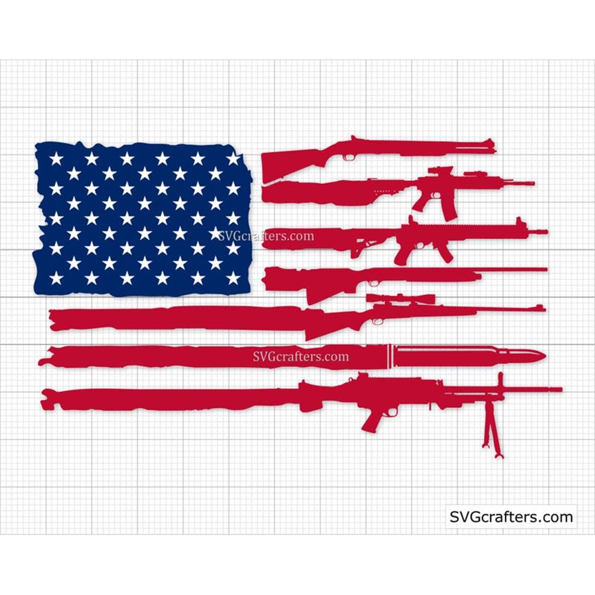 American Gun Flag svg, Rifle flag svg, Guns svg, 2nd Amendme - Inspire ...