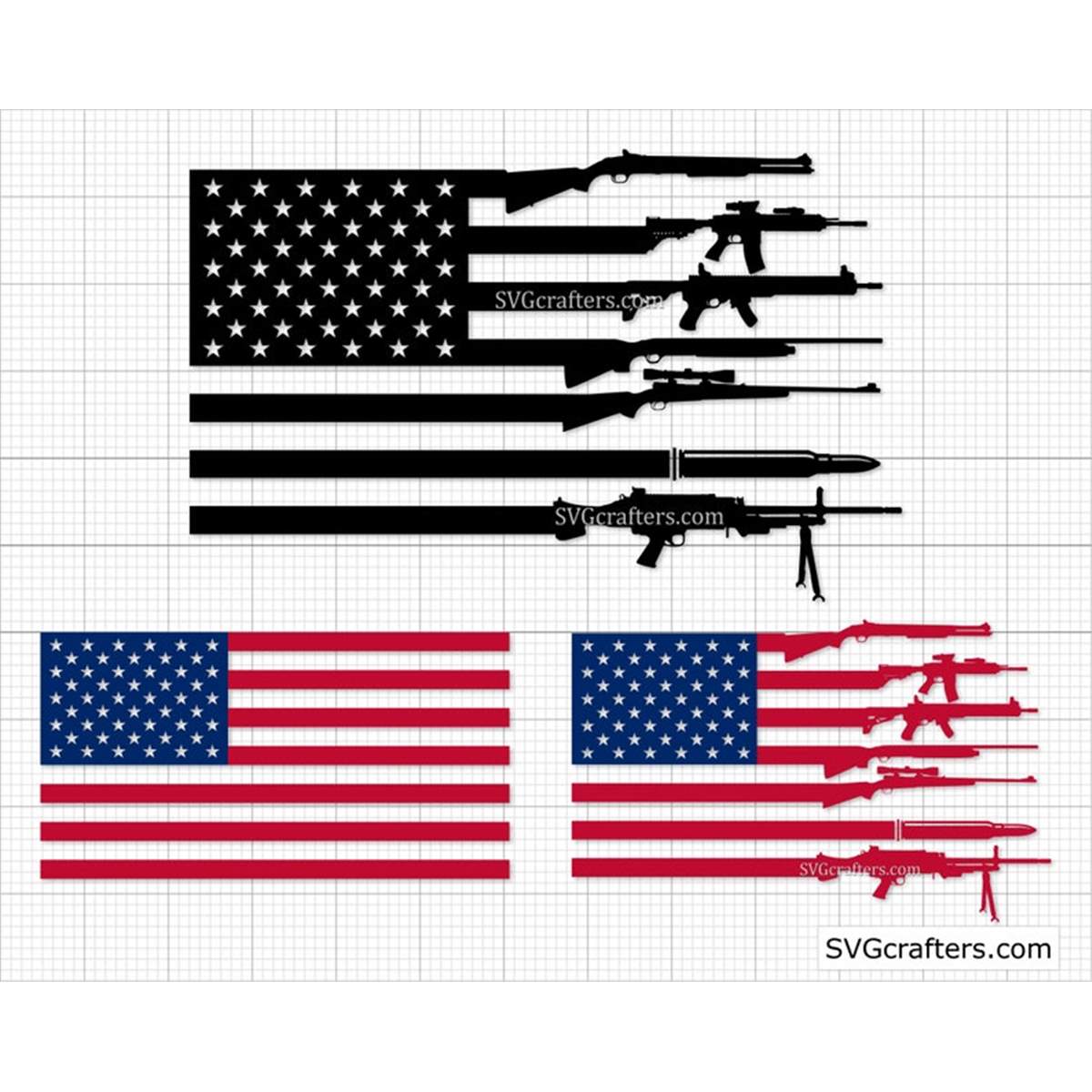 American Gun Flag svg, Rifle flag svg, Guns svg, 2nd Amendme - Inspire ...