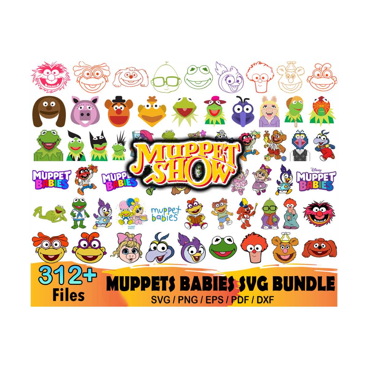 312 Bundle Muppet Babies Svg, Disney Svg, Muppet Babies Svg | Inspire ...