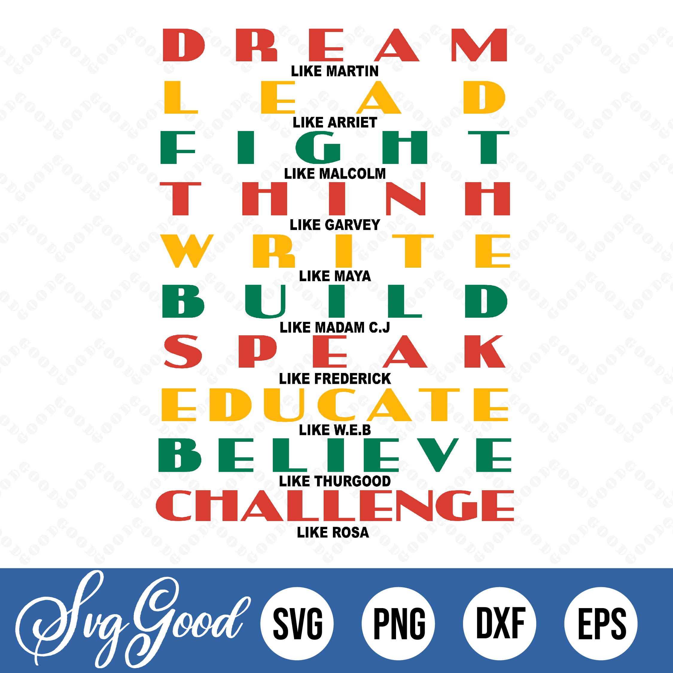 Dream Lead Fight Speak Like Harriet Malcolm Maya Rosa Black - Inspire ...