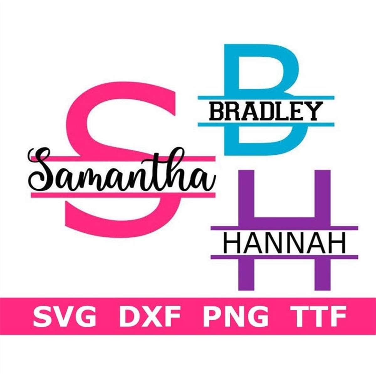 Split Monogram SVG TTF Alphabet, Split Block Font, Digital - Inspire Uplift