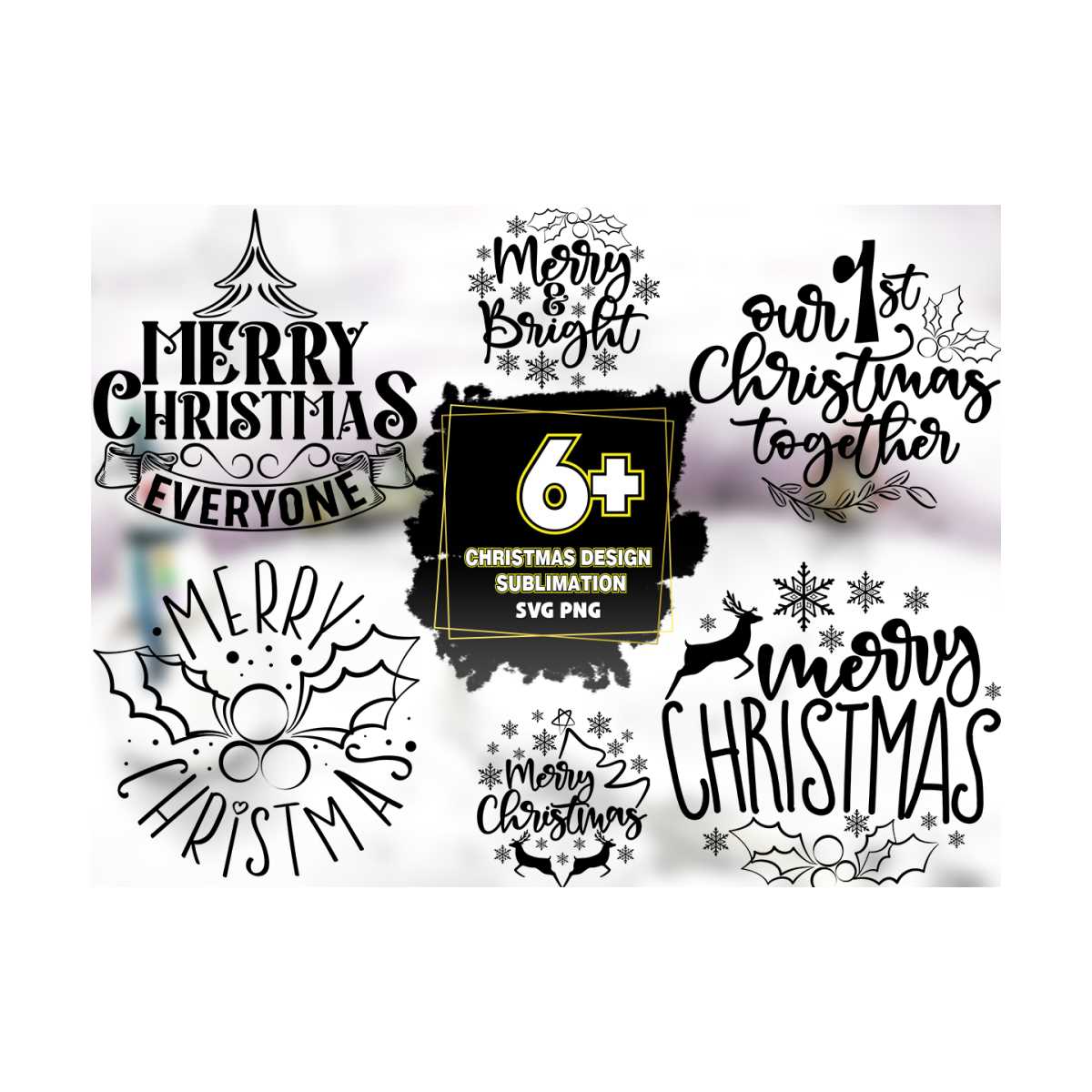 Christmas Design Sublimation SVG Bundle, Christmas Svg, Xmas | Inspire ...