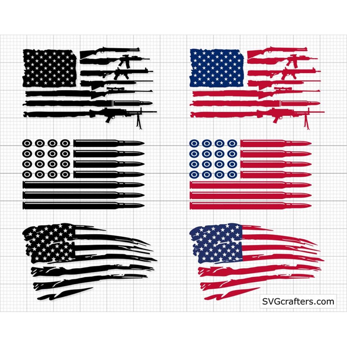 American Gun Flag svg, Rifle flag svg, Guns svg, 2nd Amendme - Inspire ...