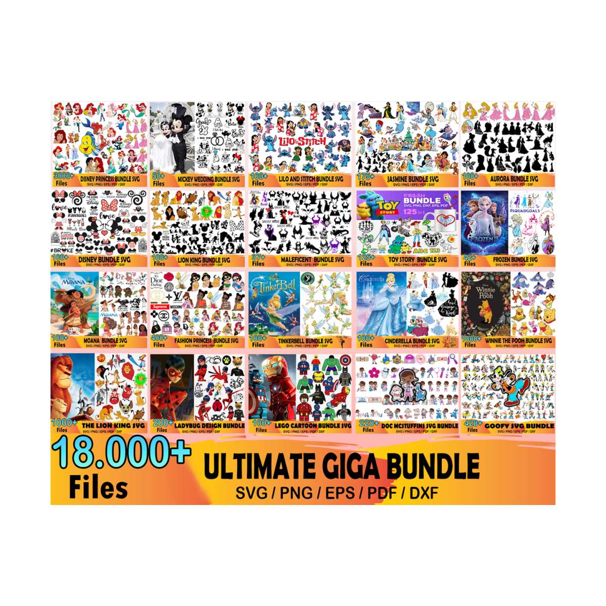18000 Disney Svg Bundle, Disney Svg, Mickey Svg - Inspire Uplift