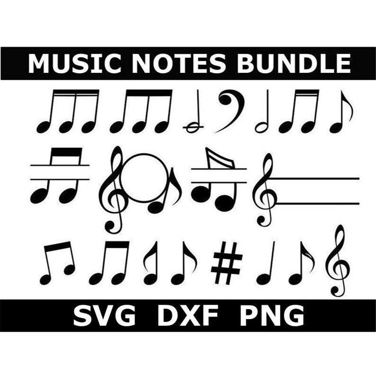 Music SVG Bundle, Music Notes SVG, Monogram Frame SVG, Digit - Inspire ...