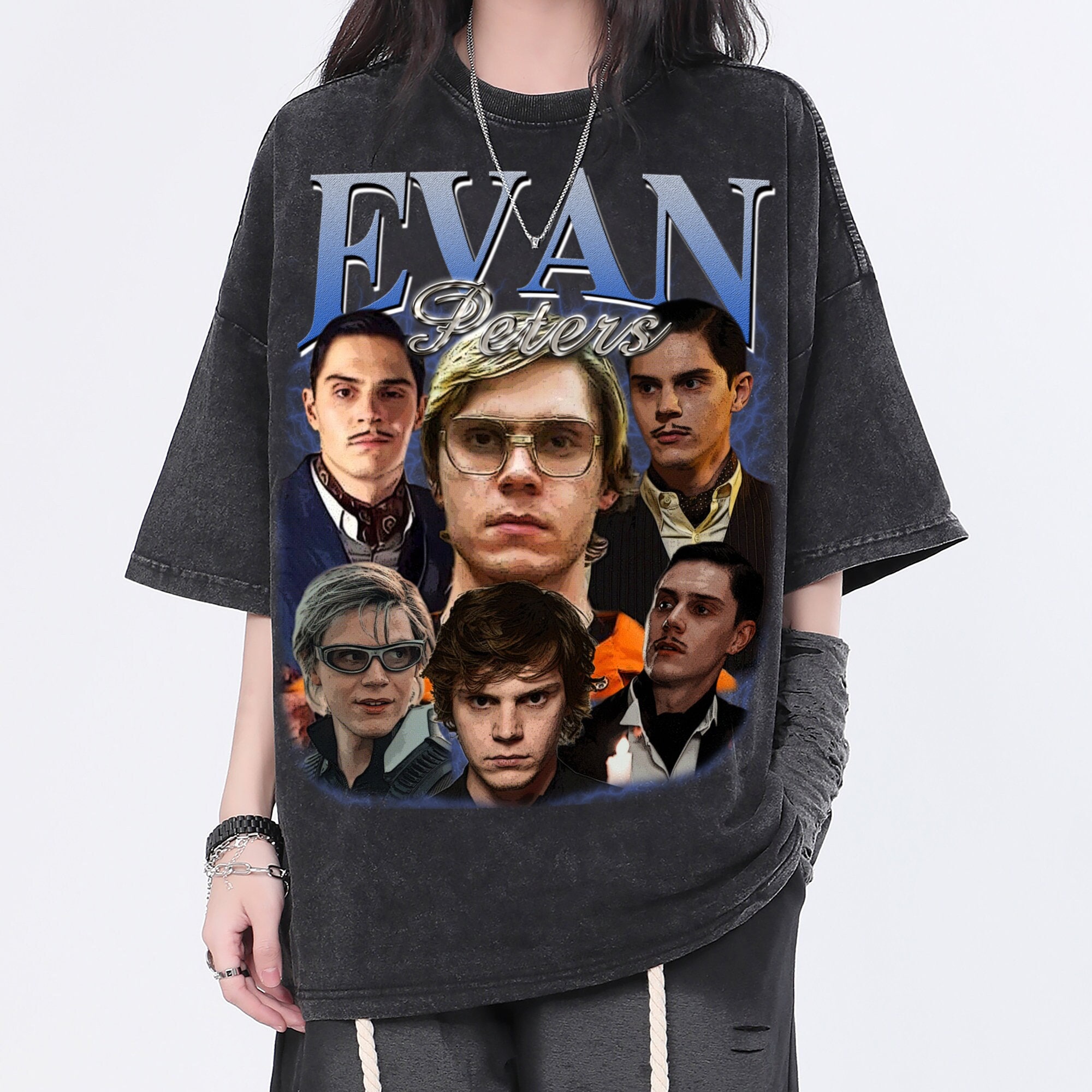 Evan Peters Vintage Washed Shirt, Actor Retro 90s T-Shirt, F | Inspire ...