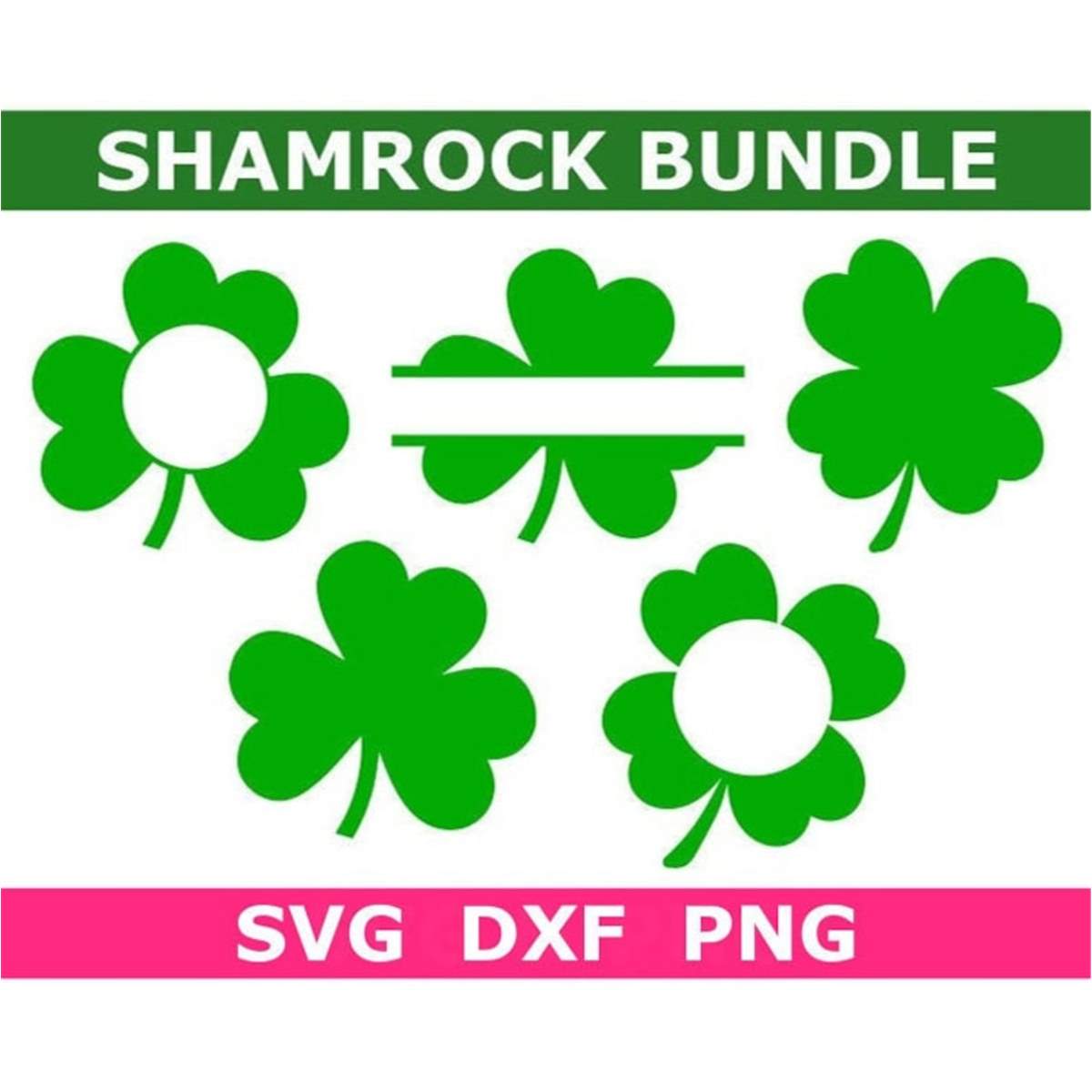 Shamrock SVG Bundle, Shamrock Frames SVG, Lucky SVG, Digital - Inspire ...