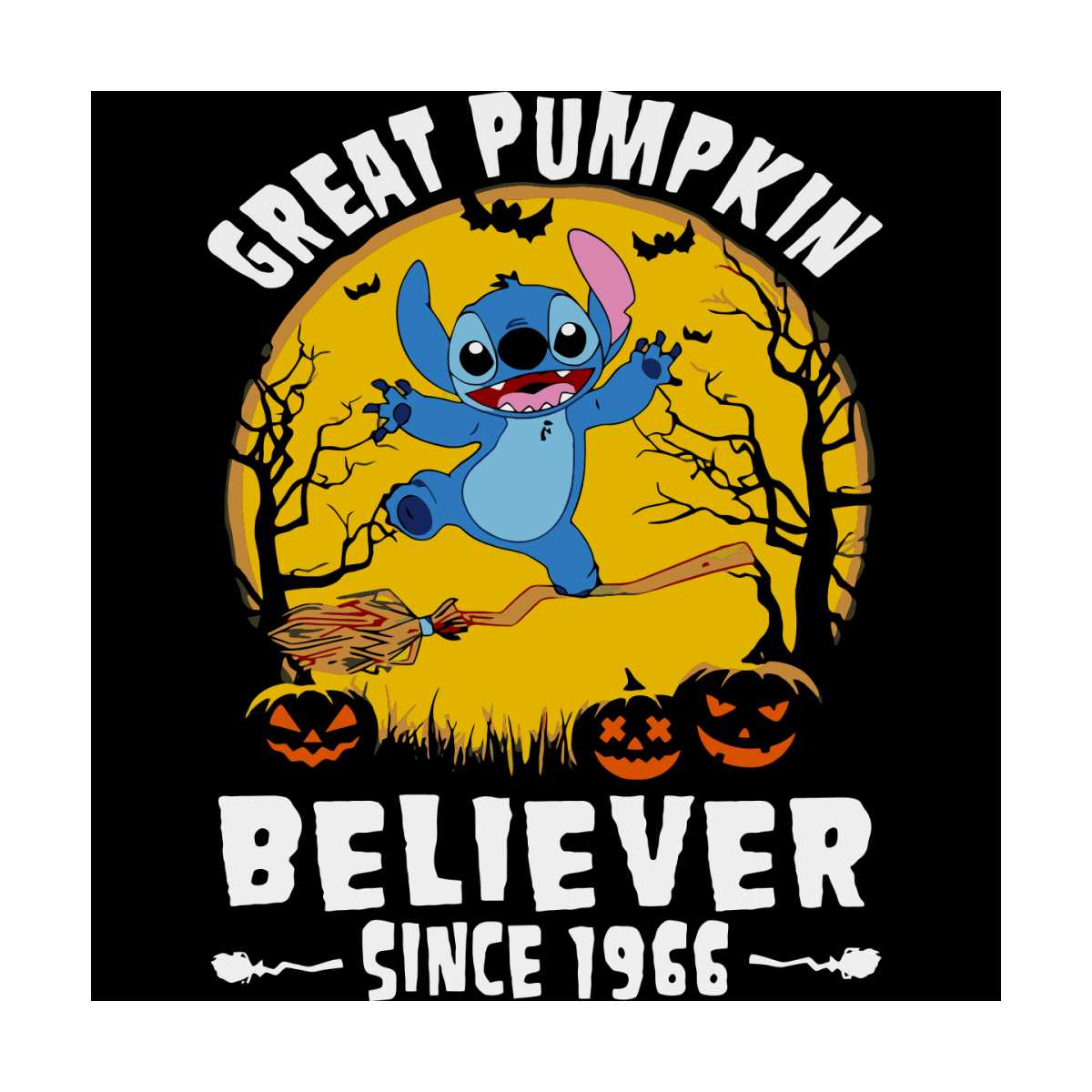 Stitch Great Pumpkin Believer Since 1966, Halloween Svg, Hap | Inspire ...