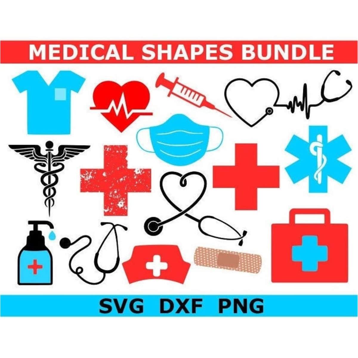 Medical Shapes SVG Bundle, Medical Clipart PNG, Digital Down - Inspire ...