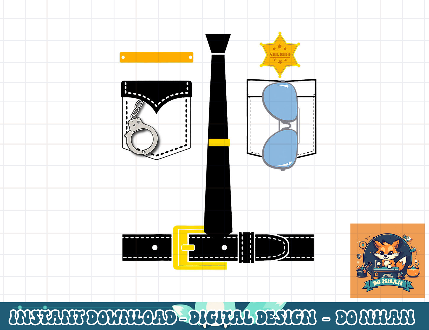 Police Uniform Costume Halloween Kids png, sublimation copy | Inspire ...