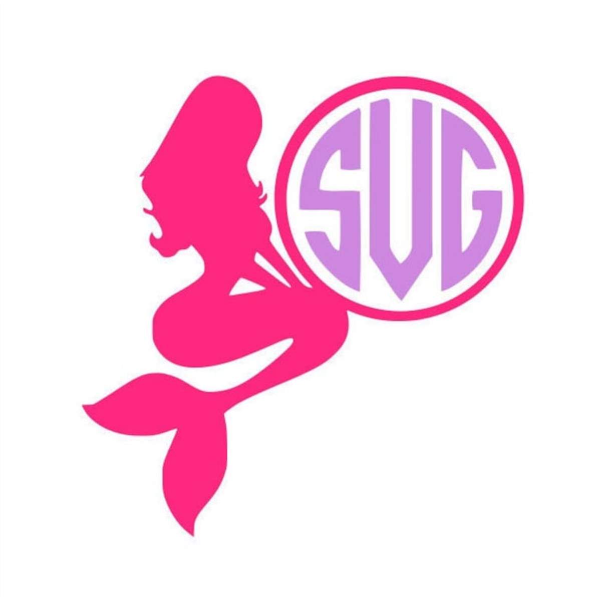 Mermaid SVG, Mermaid Monogram Frame SVG, Monogram SVG, Digit - Inspire ...