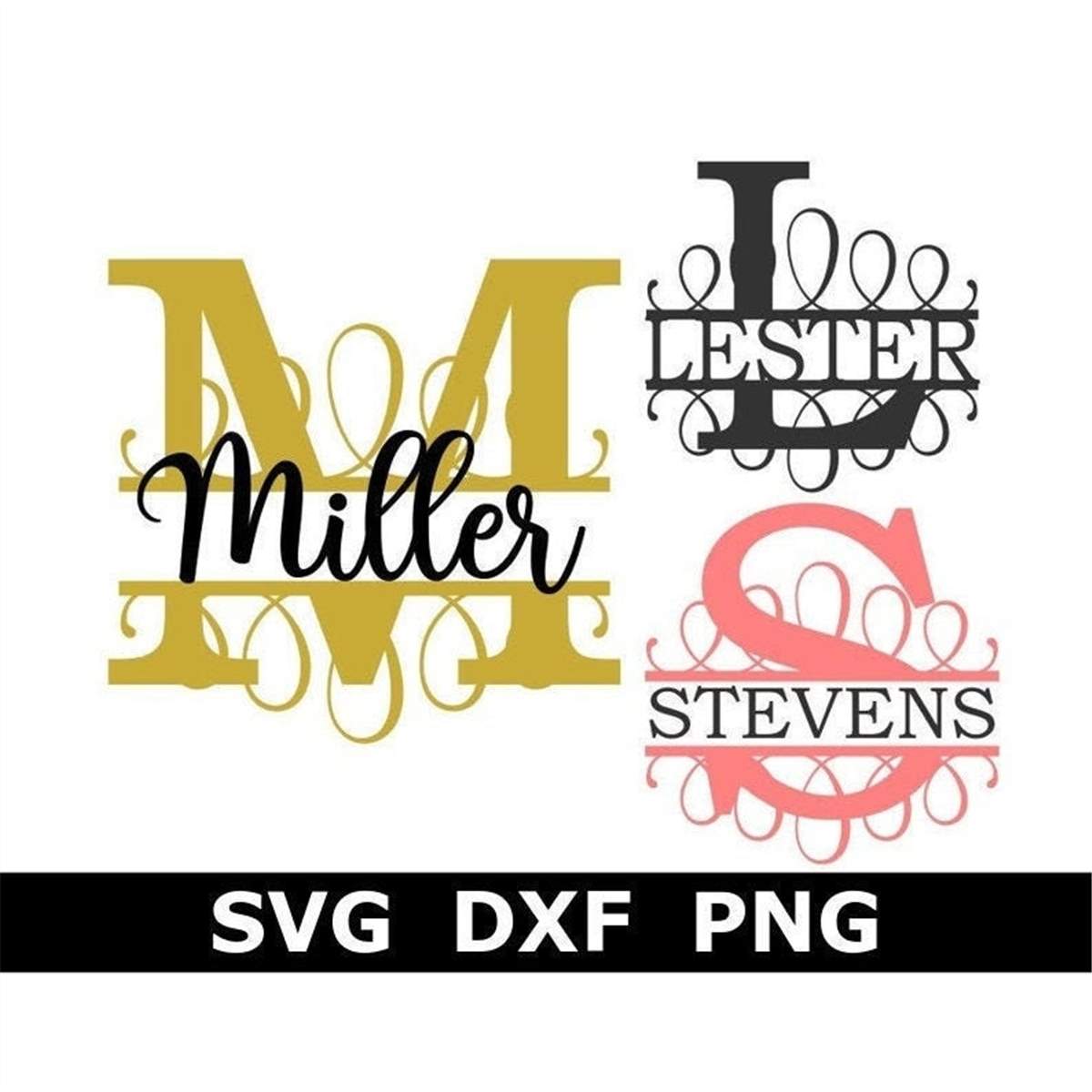 Split Monogram SVG/DXF/PNG, Split Monogram Frame Alphabet, D - Inspire ...