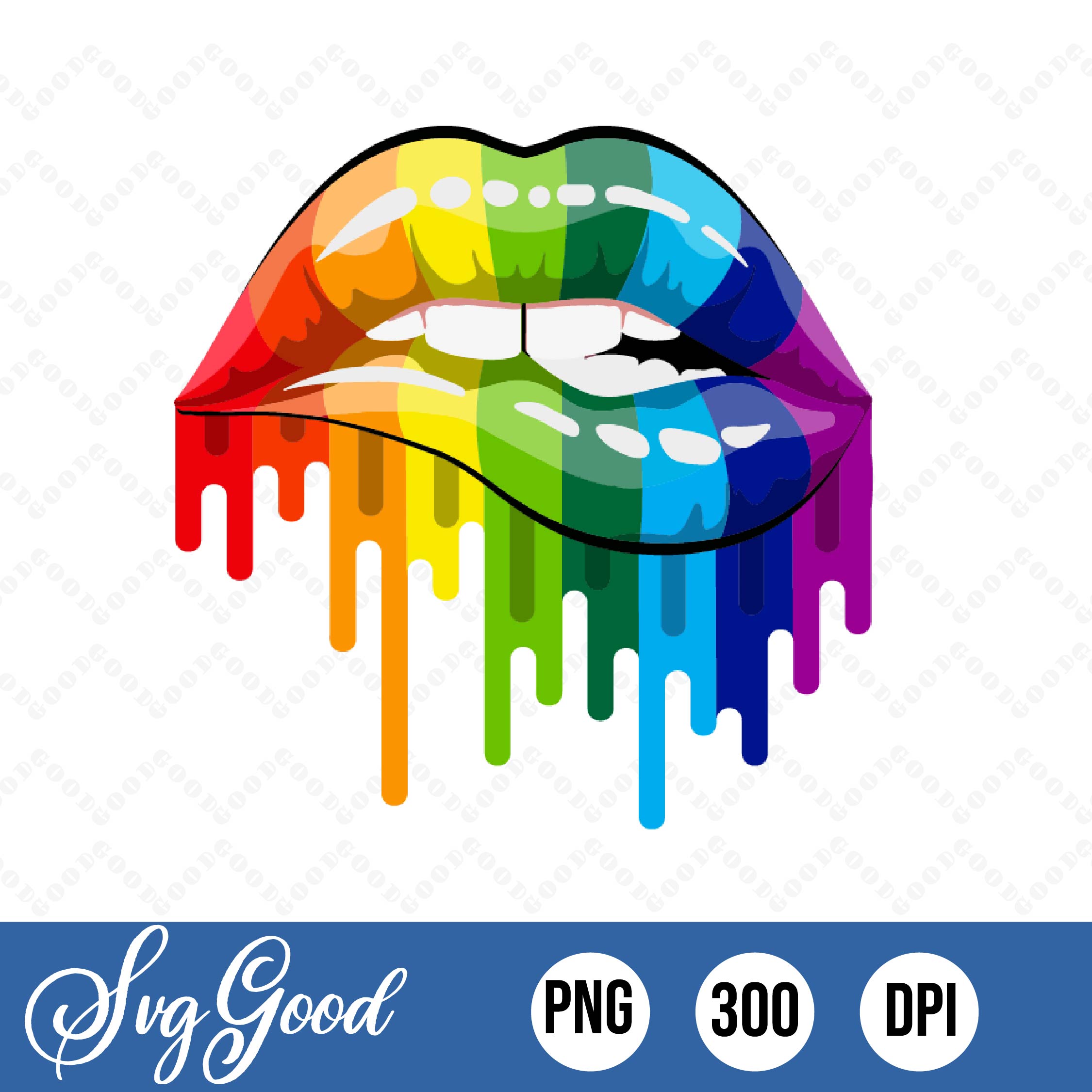 Rainbow Drip Lips SVG, Drip Lips SVG, Rainbow Lips SVG, Lips | Inspire ...