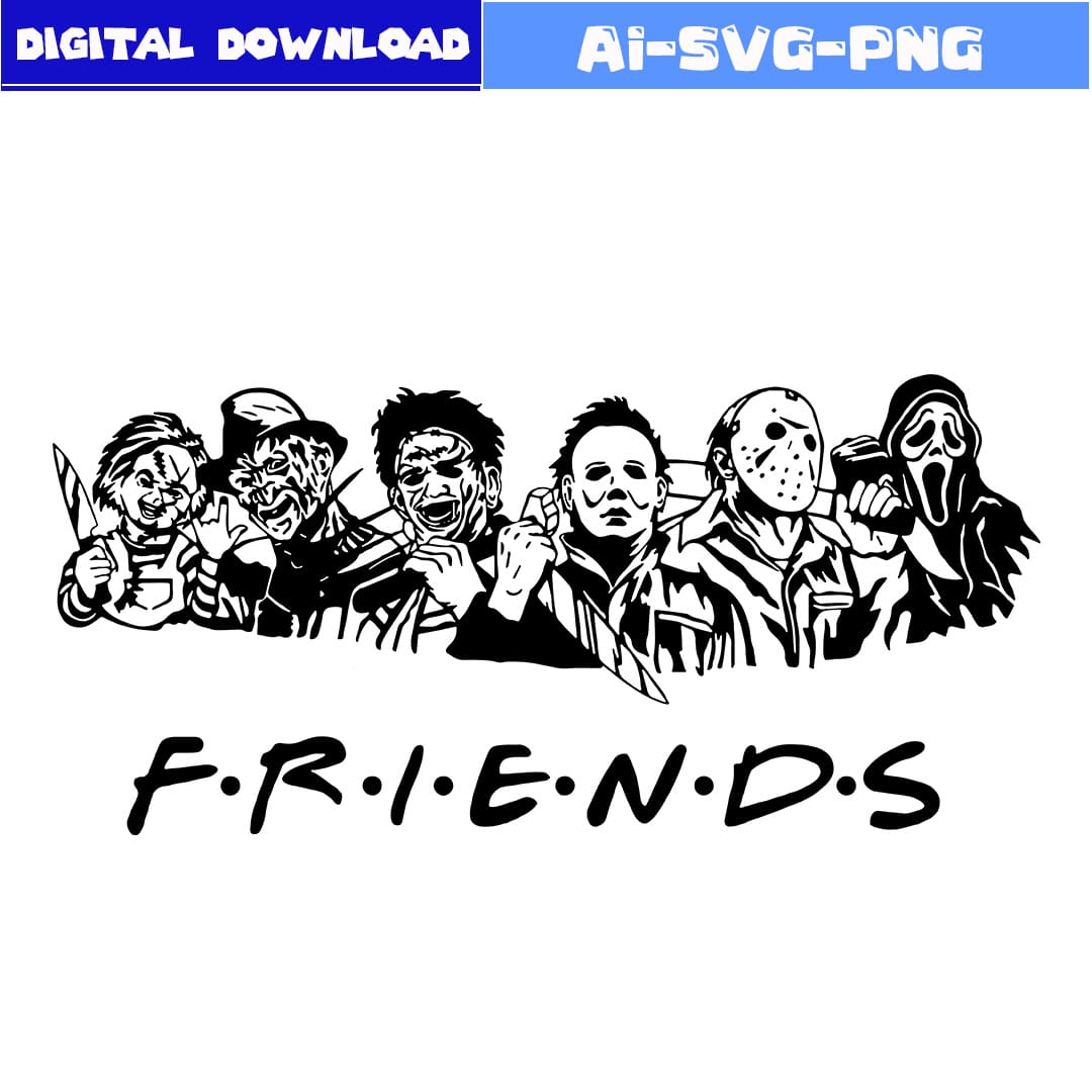 Horror Friends Svg, Friends Svg, Horror Face Svg, Horror Mov - Inspire ...