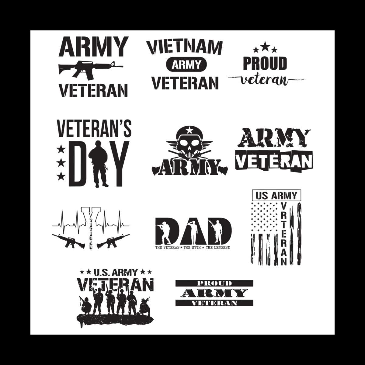 Army Veteran Bundle Svg, Trending Svg, Army Svg, Military Sv | Inspire ...