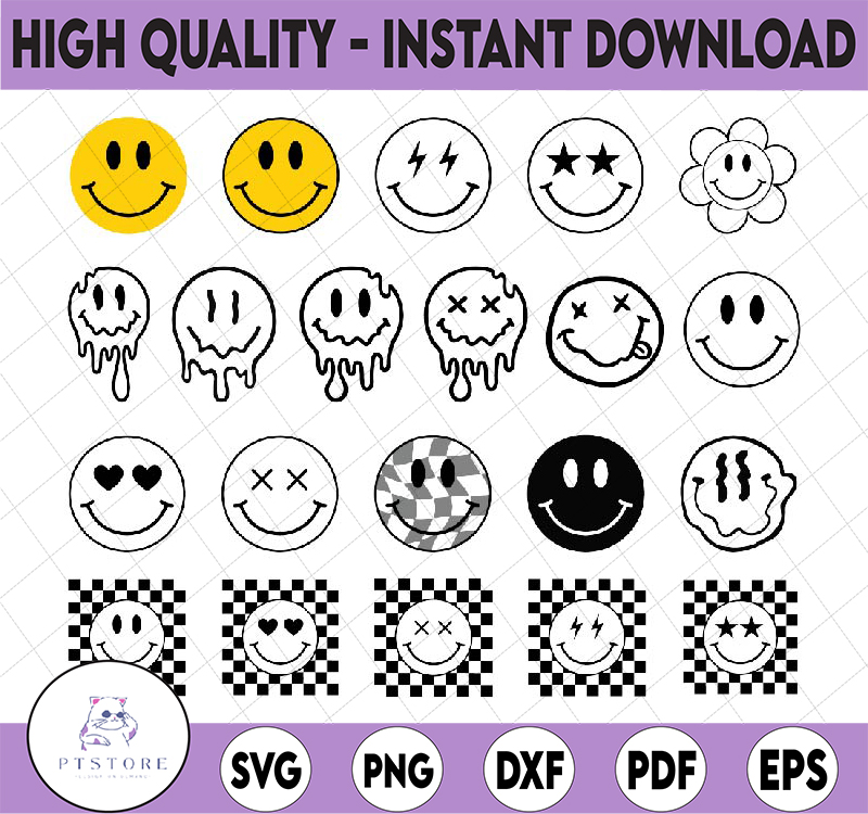 Smiley face svg, smiley svg, drippy smiley svg, melting smil | Inspire ...